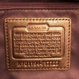 Coach | Bags | Coach Metallic Gold Embossed Leather Gallery Bag | Poshmark